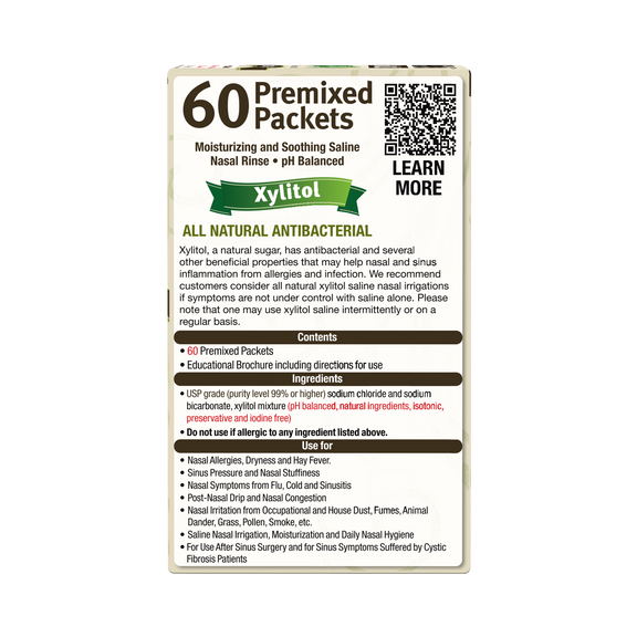 NeilMed Sinus Rinse Premixed Refill Packets With Xylitol, 60ct