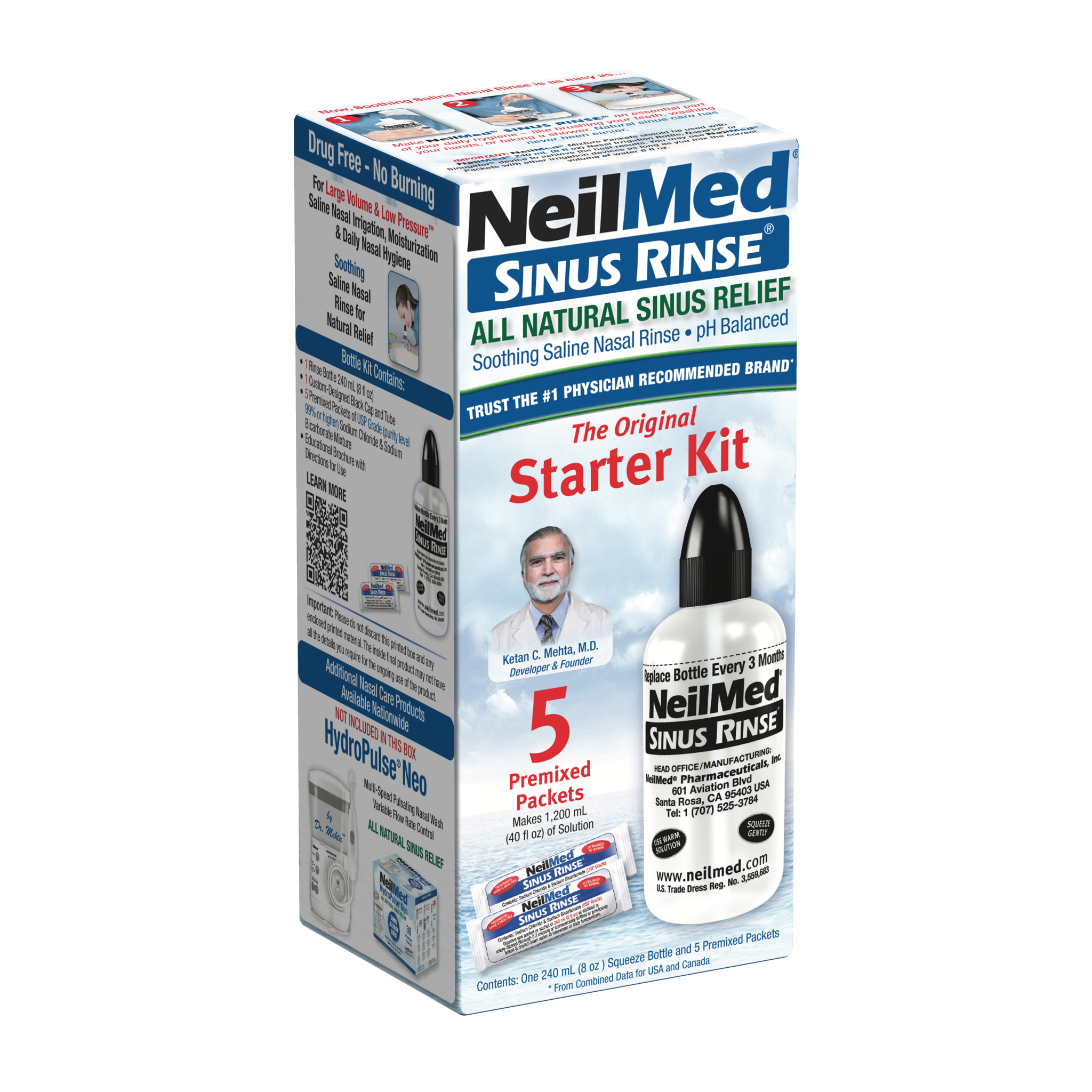 Sinus Rinse Starter Kit with 5 Packets