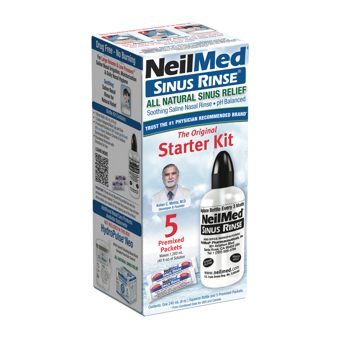 Sinus Rinse Starter Kit with 5 Packets