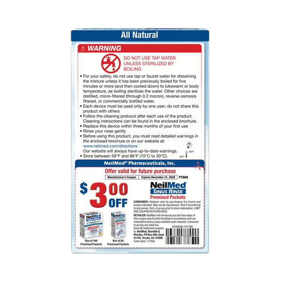 NasaFlo Neti Pot with 60 Packets