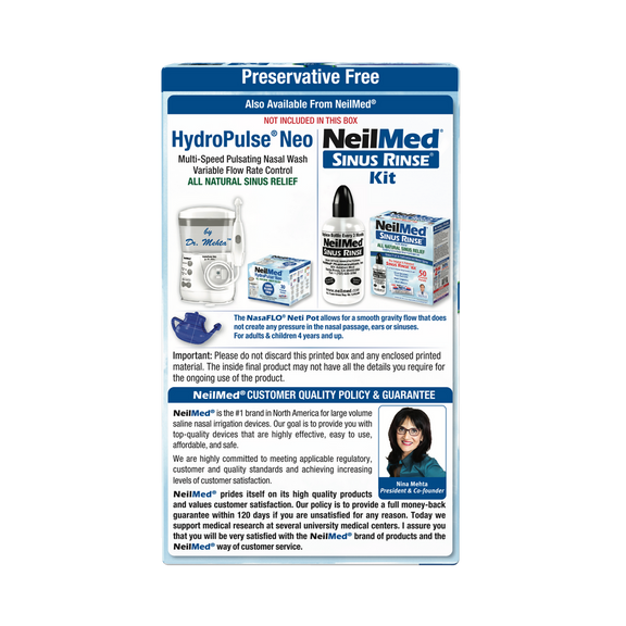 NasaFlo Neti Pot with 60 Packets