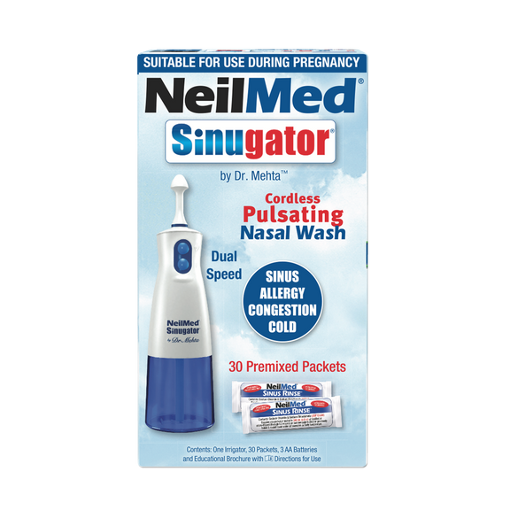 Sinugator Cordless Pulsating Nasal Wash - Blue