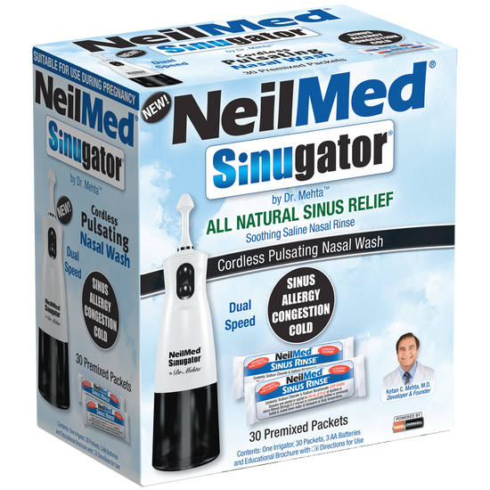 Sinugator Cordless Pulsating Nasal Wash - Black